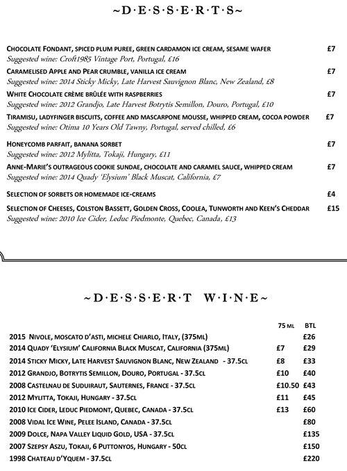 Menu at Goodman - Mayfair steakhouse, London, 24-26 Maddox St