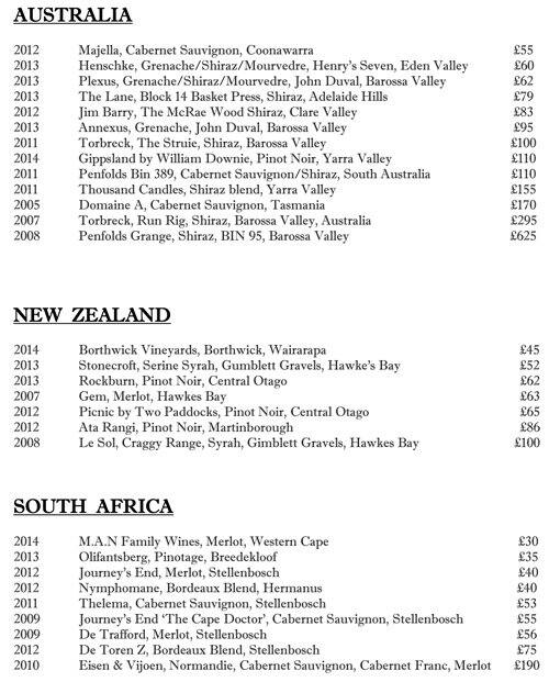 Menu at Goodman - Mayfair steakhouse, London, 24-26 Maddox St