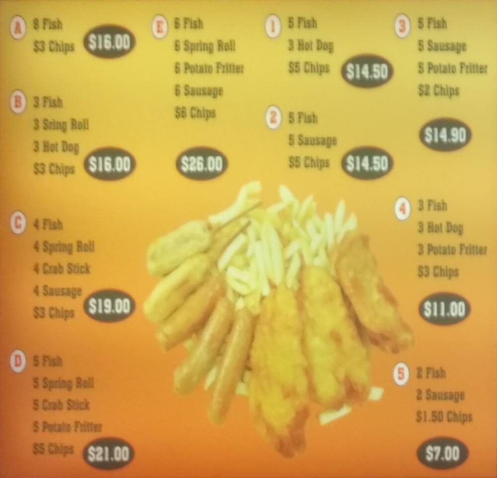 Menu at Mk Takeaway restaurant, Auckland