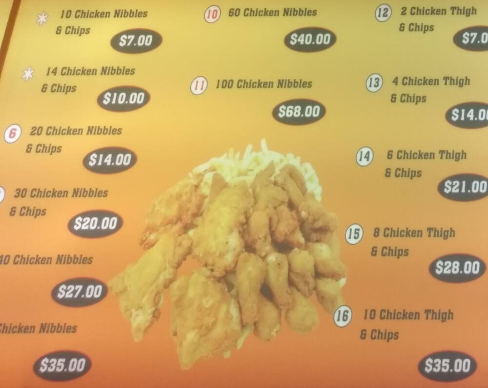 Menu at Mk Takeaway restaurant, Auckland