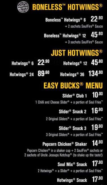 Menu at Chicken Licken Smith Street restaurant, Durban, 417 Anton ...