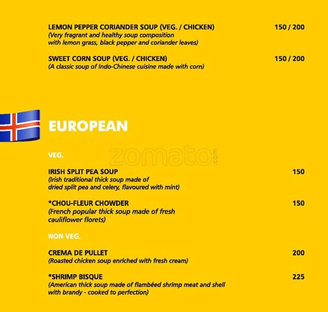 Menu at Flag's Restaurant, Pune