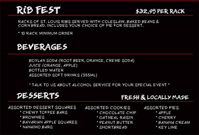 Menu at Butchers Block BBQ, Burnaby