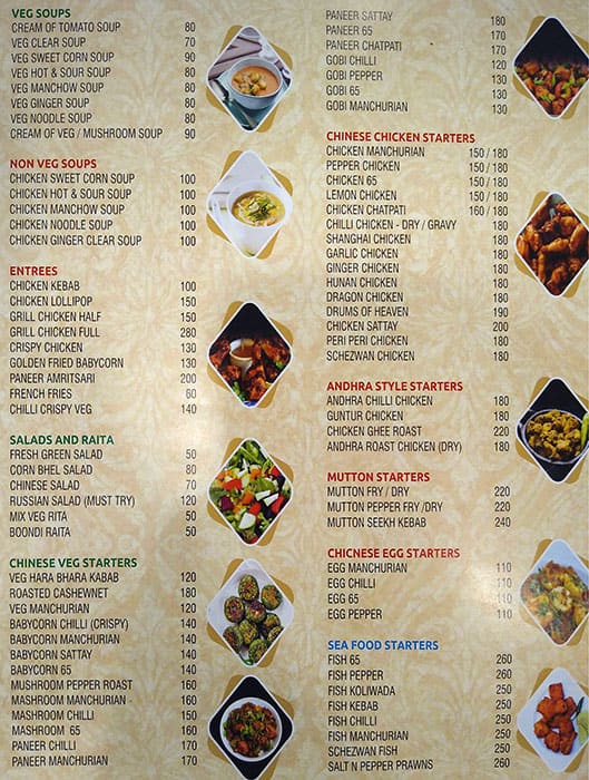 Menu at Grand Samruddhi the perfect dine restaurant, Bengaluru