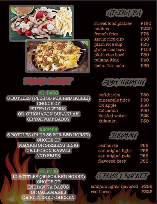 Menu at Ihawan Republic, Tagaytay