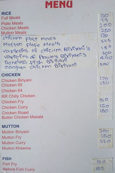 Menu of Vijay Kitchen, Brookefield, Bangalore