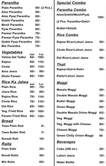 Menu of Motu Patlu Kitchen, Rohini, New Delhi