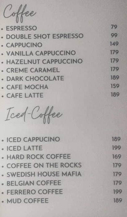 Menu of Sehari Cafe, Nagole, Hyderabad