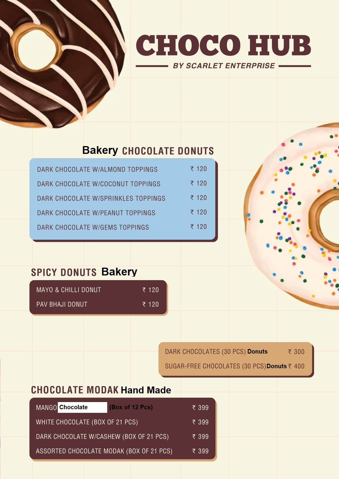 Menu of Choco Hub, NIBM Road, Pune