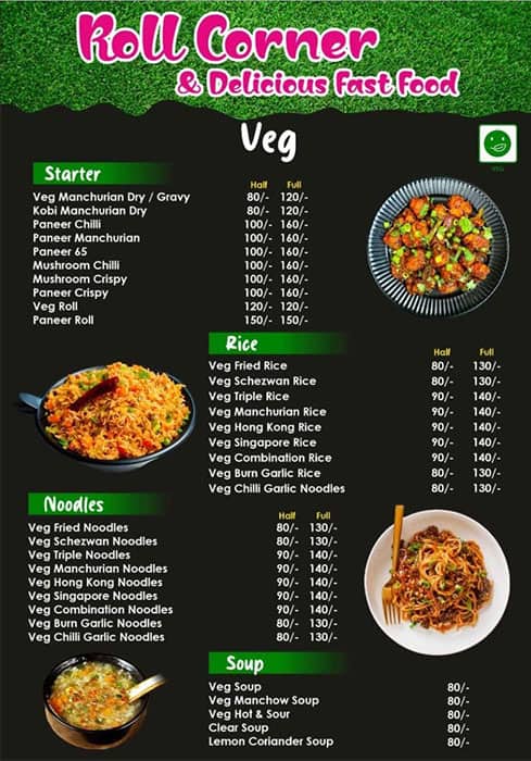 Menu of Roll Corner Delicious Fast Food, Narhe, Pune