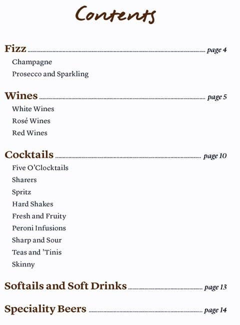 Menu at All Bar One Moorgate, London, 127 Finsbury Pavement