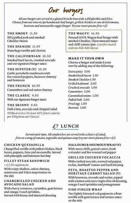 Menu at All Bar One Covent Garden, London, 19 Henrietta St