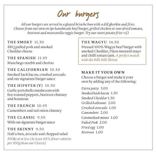 Menu at All Bar One Moorgate, London, 127 Finsbury Pavement