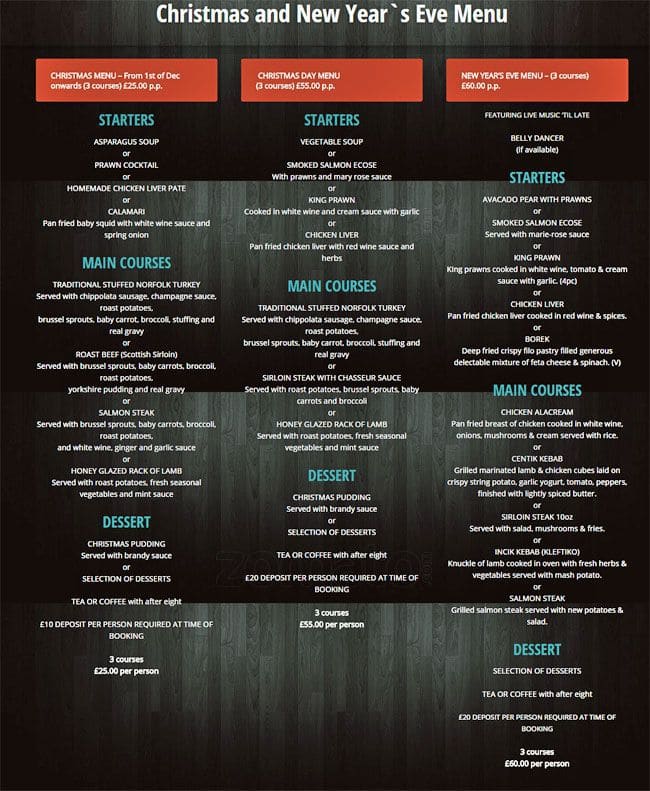 Menu at Assos Restaurant, Dartford