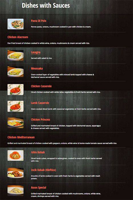 Menu at Assos Restaurant, Dartford