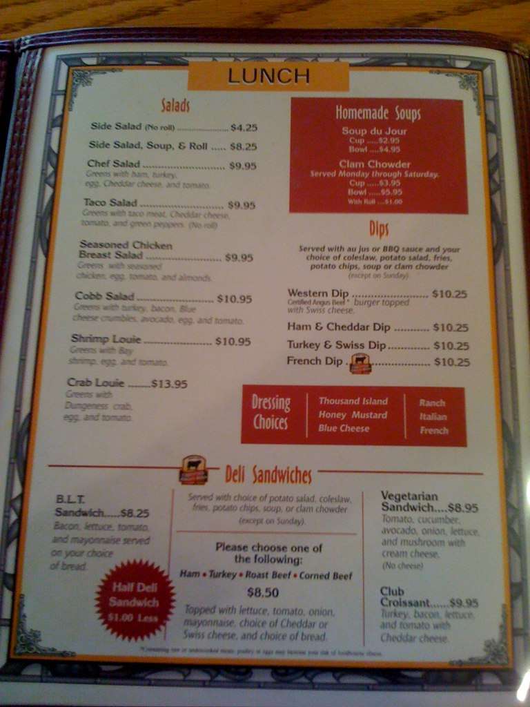 Menu at Fanny's Restaurant, Marysville, 505 Cedar Ave a1