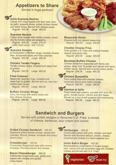 Burgoo Menu, Menu for Burgoo, Don Jose, Santa Rosa - Zomato Philippines