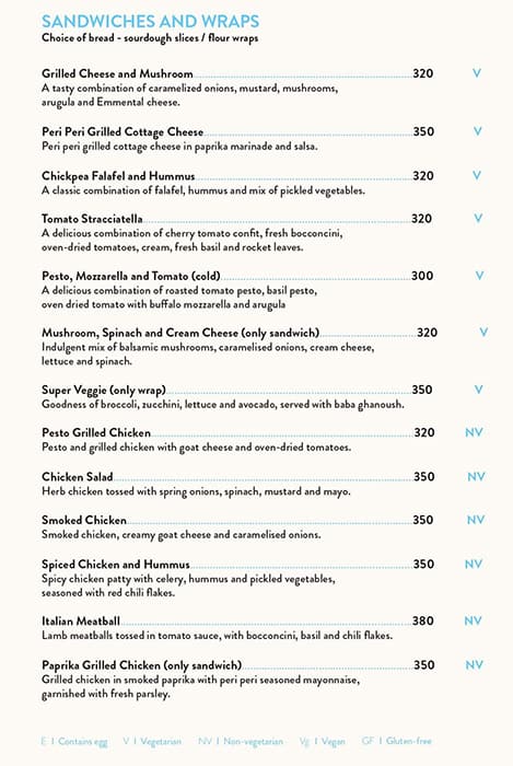 Menu at Blue Tokai Coffee Roasters Punjabi Bagh, New Delhi