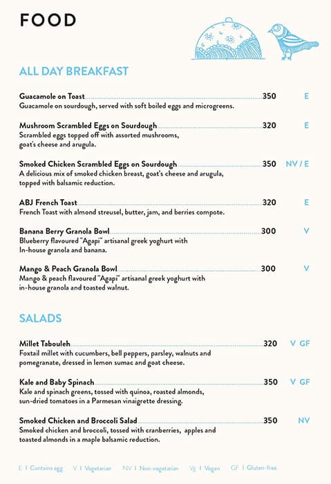 Menu at Blue Tokai Coffee Roasters Punjabi Bagh, New Delhi