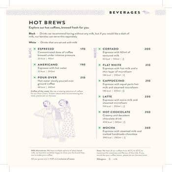 Menu of Blue Tokai Coffee Roasters, Defence Colony, New Delhi