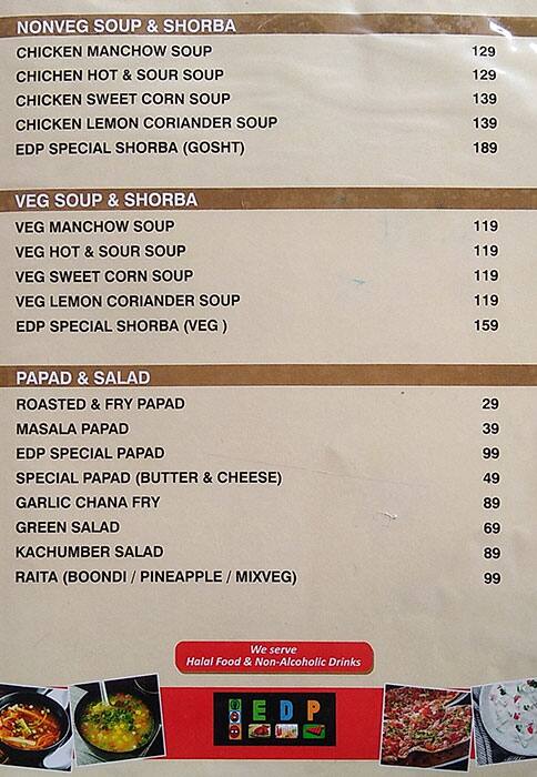 Menu at EDP Family Restaurant, Pune, Survey 43/44