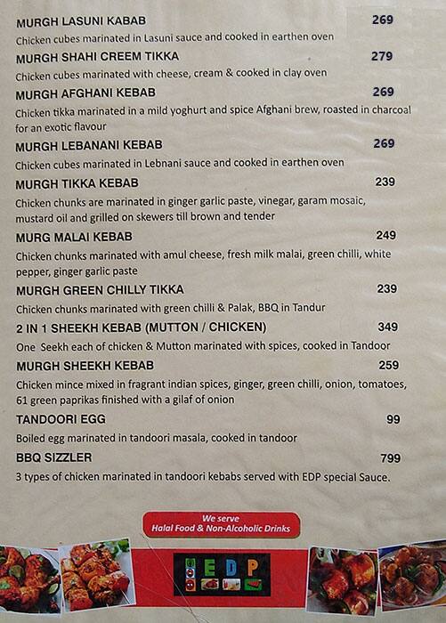 Menu at EDP Family Restaurant, Pune, Survey 43/44