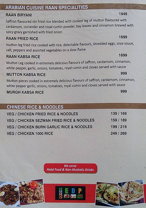Menu at EDP Family Restaurant, Pune, Survey 43/44