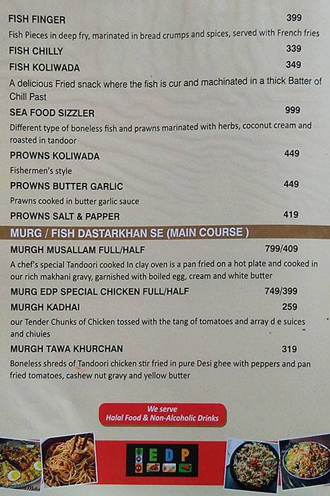Menu at EDP Family Restaurant, Pune, Survey 43/44