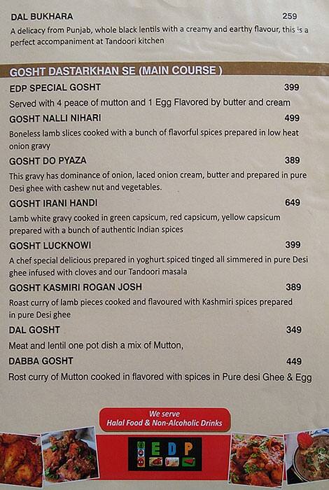 Menu at EDP Family Restaurant, Pune, Survey 43/44