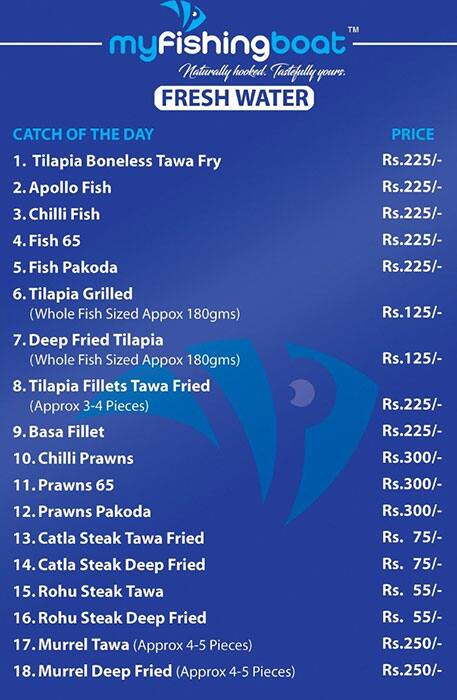 Menu of My Fishing Boat, Kukatpally, Hyderabad