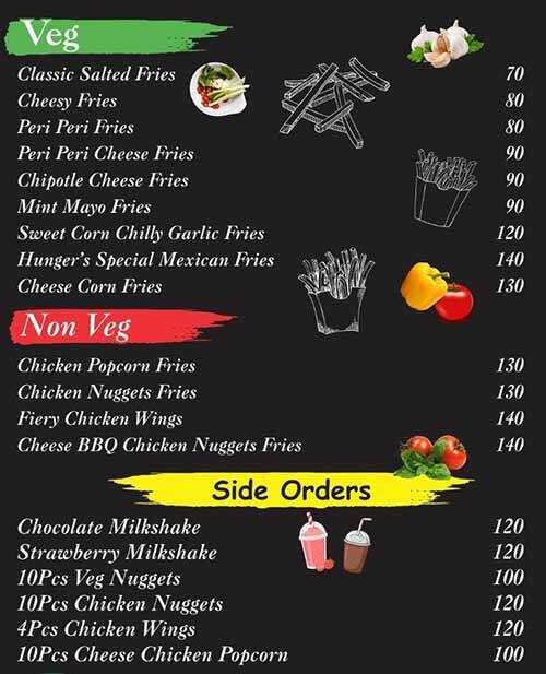 Menu of Hunger Wraps, Vasai, Mumbai
