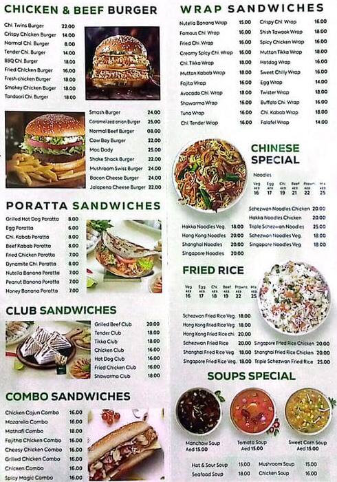 Menu of Speed Way Cafe, Barsha Heights, Dubai