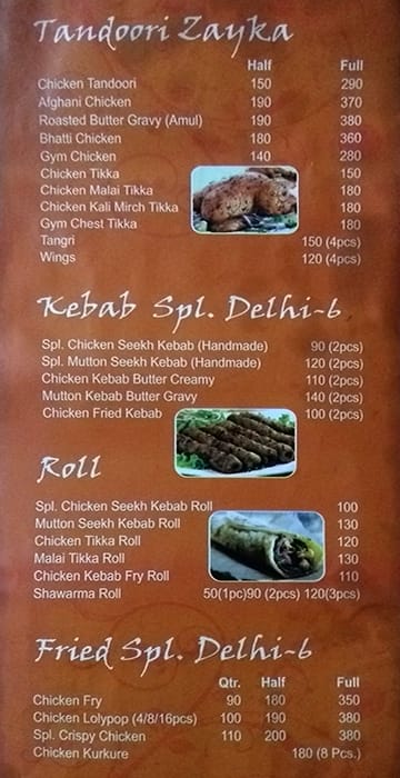 Zayka Delhi-6 Menu, Menu for Zayka Delhi-6, Subhash Nagar, New Delhi ...