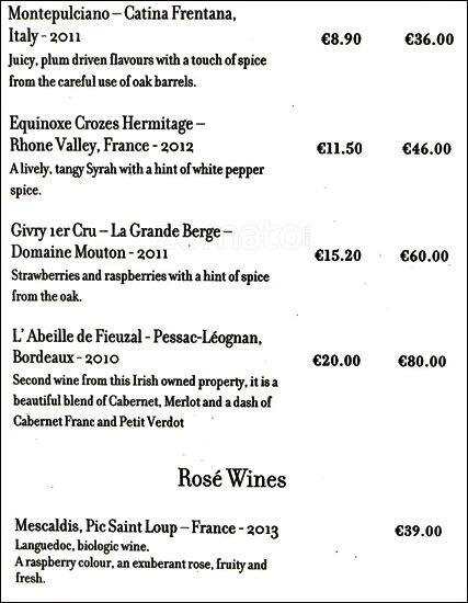 Menu at Art Tea at The Merrion Hotel pub & bar, Dublin