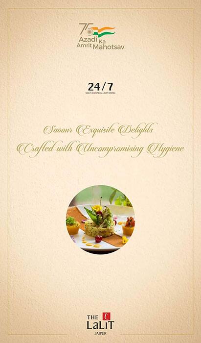 Menu of 24/7 Restaurant- The LaLiT Jaipur, Malviya Nagar, Jaipur