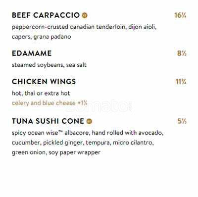 Menu at Cactus Club Cafe, Surrey, 32 Avenue