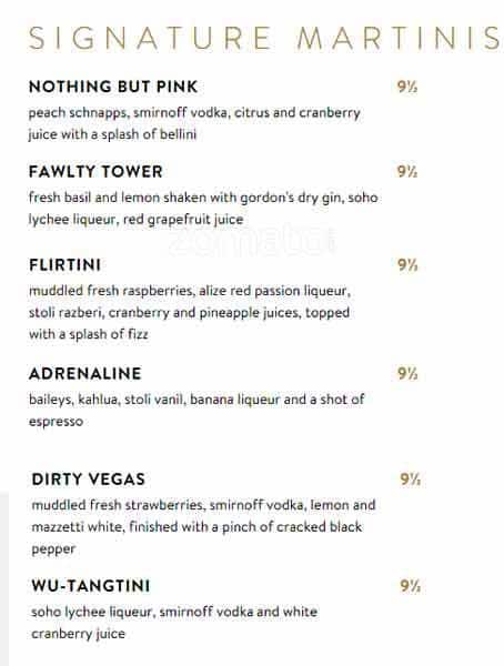 Menu at Cactus Club Cafe, Surrey, 32 Ave