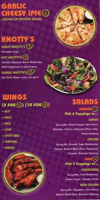 Menu at Infinitus Pie restaurant, Broomfield, 145 Nickel St