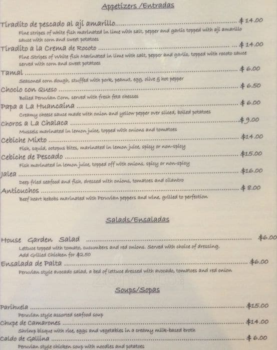 Menu at Aldo's Restaurant, Toronto