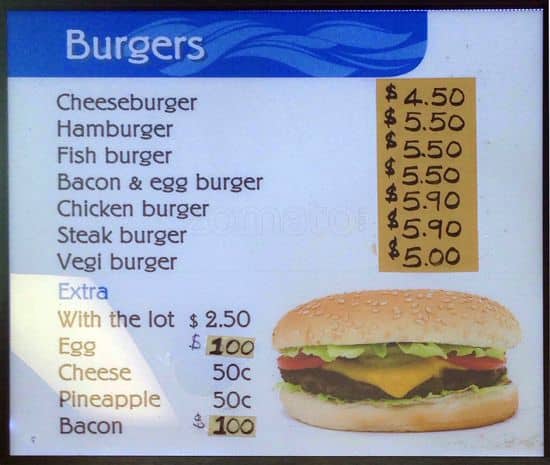 Menu at Atlantis seafood fast food, Strathpine