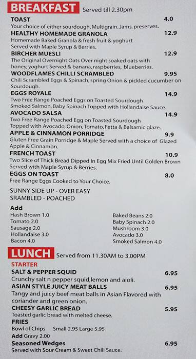 Menu at Wood Flame Cafe and Pizzeria, Ferntree Gully