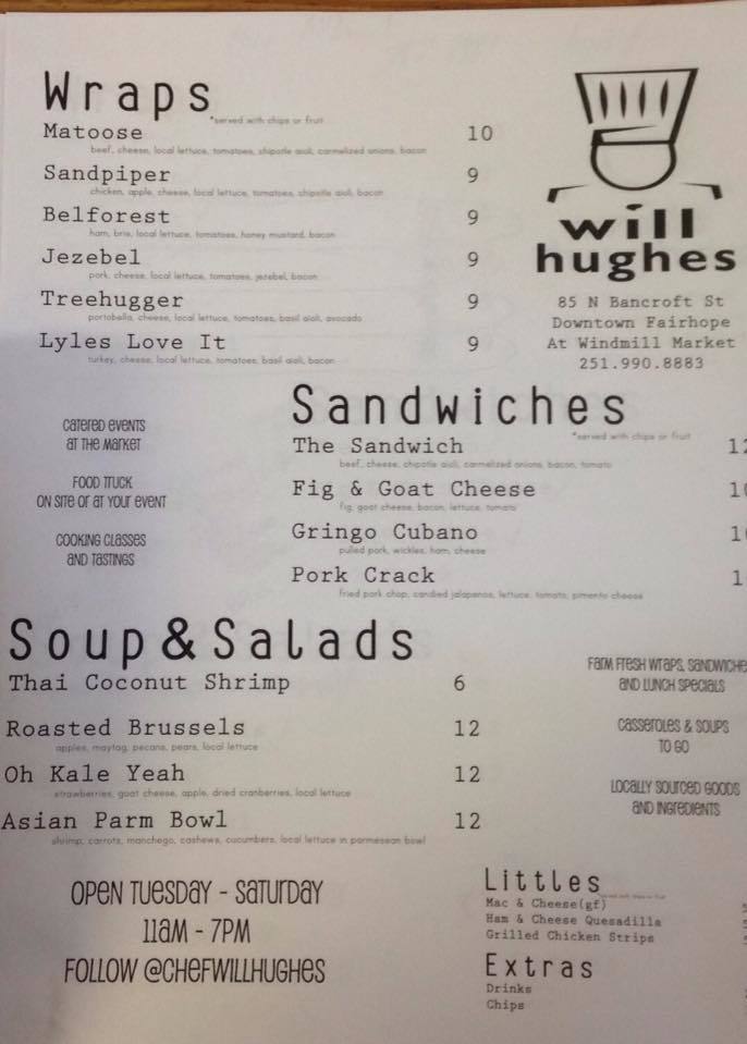 Will Hughes Catering & Market Menu - Urbanspoon/Zomato