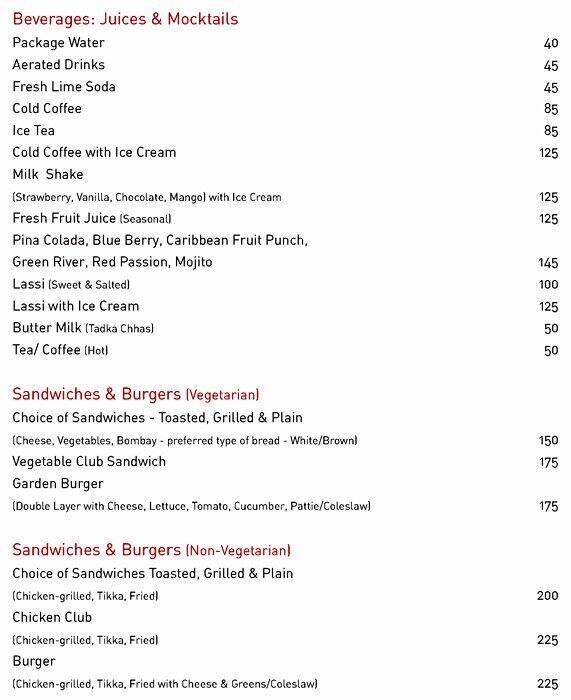 Mandvi - The Baroda Residency Menu - Zomato