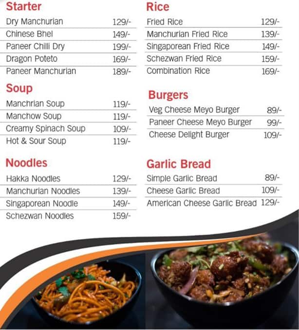 Menu of Amrut Restaurant, Junction Plot, Rajkot