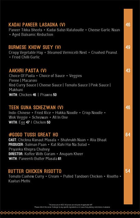 Menu at Hitchki restaurant, Dubai