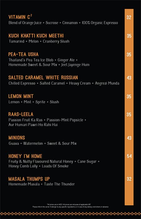 Menu at Hitchki restaurant, Dubai