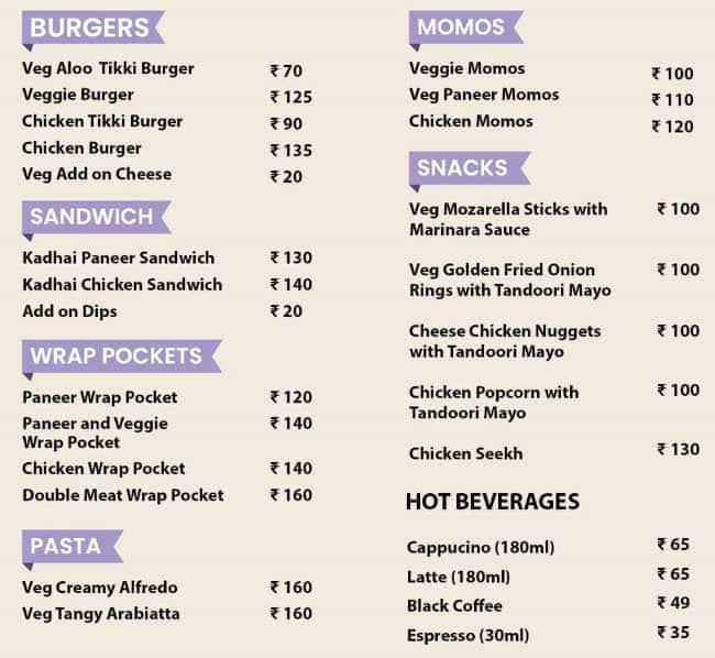 Menu of Take Out Cafe, Lajpat Nagar 1, New Delhi