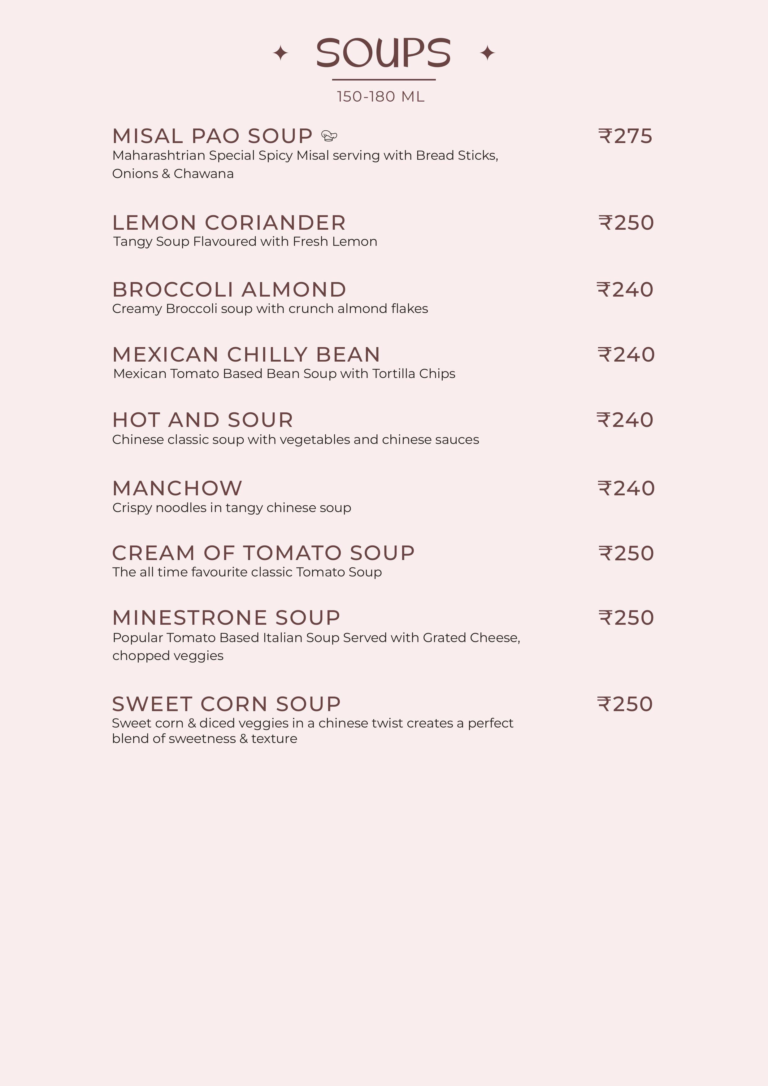 Menu of Shararat, Bodakdev, Ahmedabad