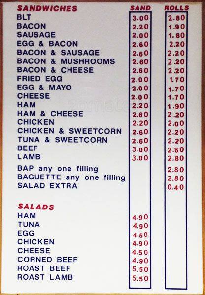 Menu at Spring Rose Café cafe, London, 93 Southgate Rd
