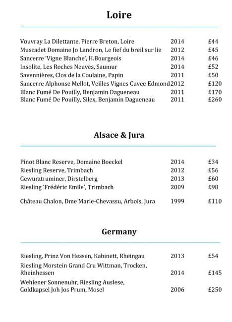 Menu at Hotel Savoy restaurant, London